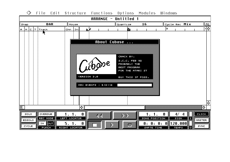Cubase - Desktop Midi Recording System v3.0 (1989)(Steinberg)[cr SCC ...